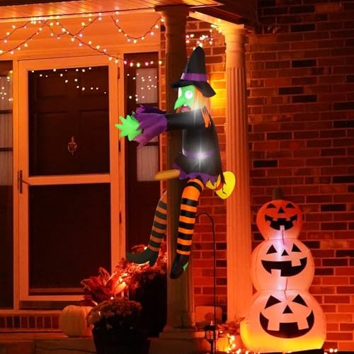 Halloween Inflatables Witch Outdoor Decorations 4 FT Blow Up Witch with ...
