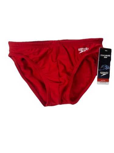 Speedo Men's Size 30 Swimsuit Brief PowerFlex Eco Solar UPF 50 Red NWT ...