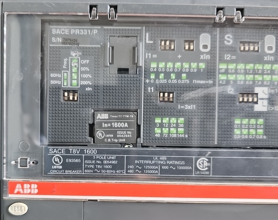 DISCONNECT SWITCH 1600 Amp ABB Breaker 3R DS-1600 SACE PR331/P SACE T8V ...