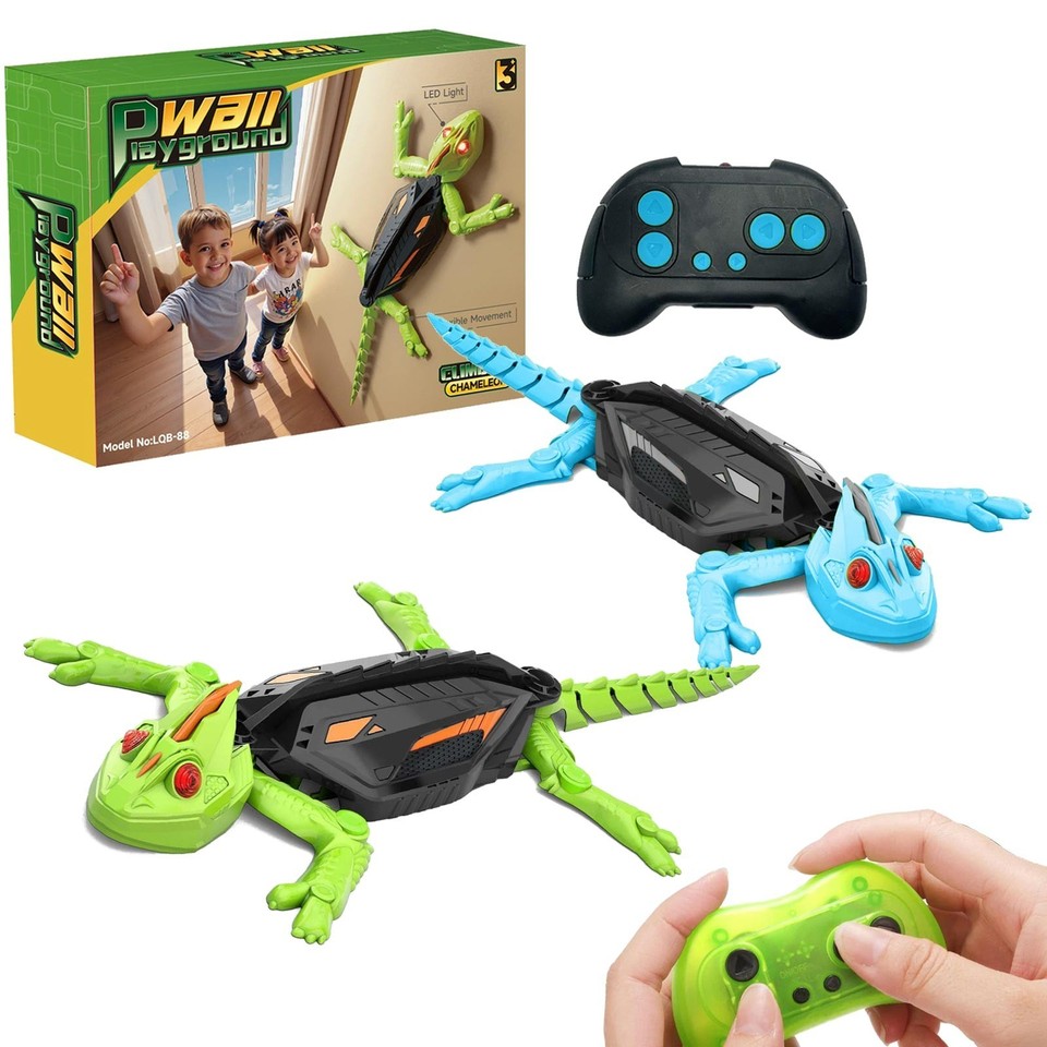 Wall Climbing RC Chameleon Toy for Kids, Rechargeable Remote Control ...