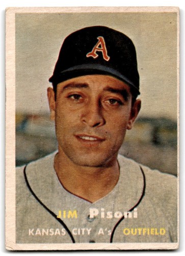 1957 Topps Jim Pisoni RC Kansas City Athletics #402 | eBay