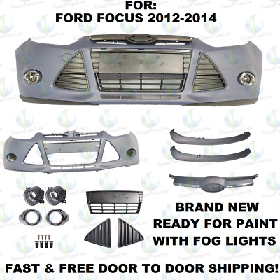 For 2012-2014 Ford Focus Front Bumper Cover & Front Grille Fog Lights ...