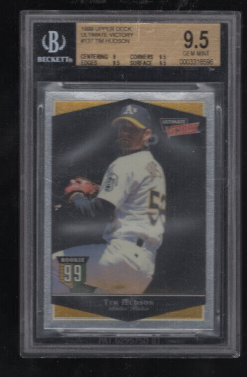 1999 UPPER DECK ULTIMATE VICTORY ROOKIE CARD #137 TIM HUDSON BGS 9.5 ...