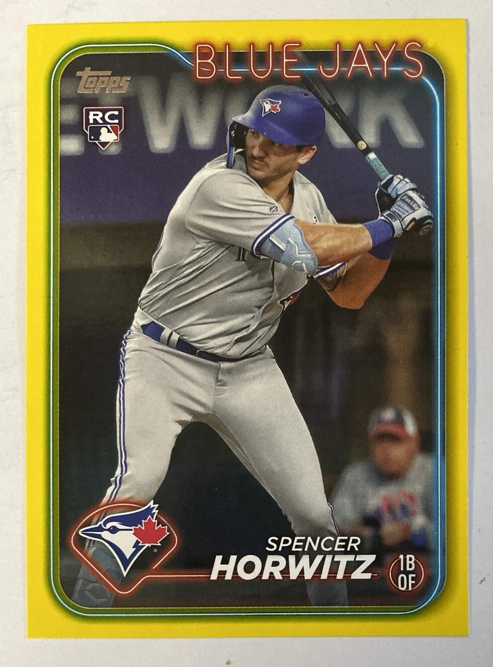 2024 Topps Series 1 Spencer Horwitz Yellow Parallel Toronto Blue Jays ...