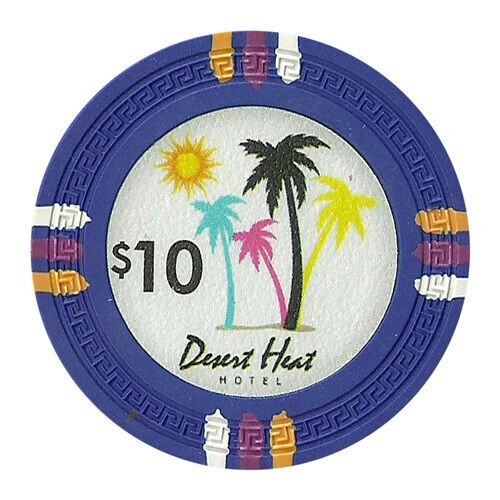 50 Blue $10 Desert Heat Poker Chips - Buy 2, Get 1 Free - Mix & Match ...