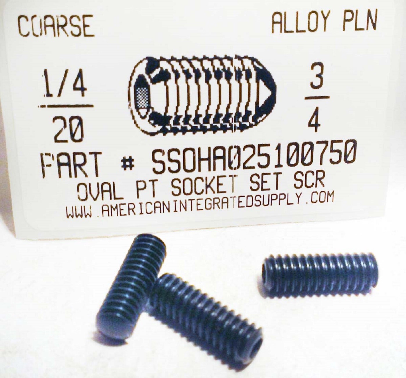 1/4-20x3/4 Hex Socket Set Screws Oval Point Alloy Steel (10) | eBay