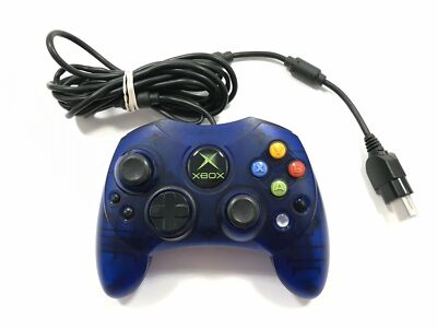 ** Rare ** Genuine Microsoft Original Xbox Blue color S-type Controller ...