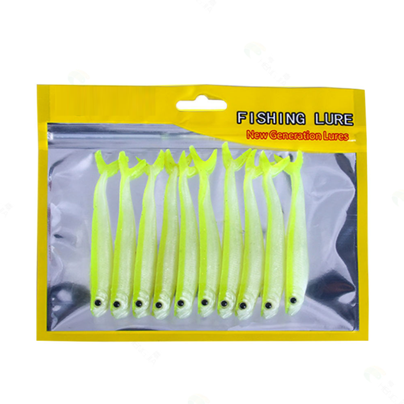 20PCS Soft Rubber Fishing Lure Pike Swimbait 8.5cm/2.6g Fish Bait Tail ...