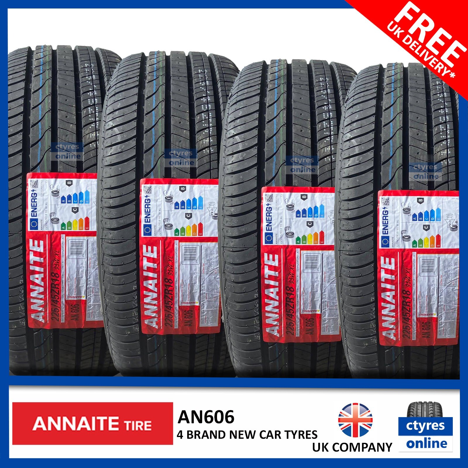 4X New 225 45 18 ANNAITE AN606 95W XL 225/45R18 2254518 *C/B RATED* (4 ...