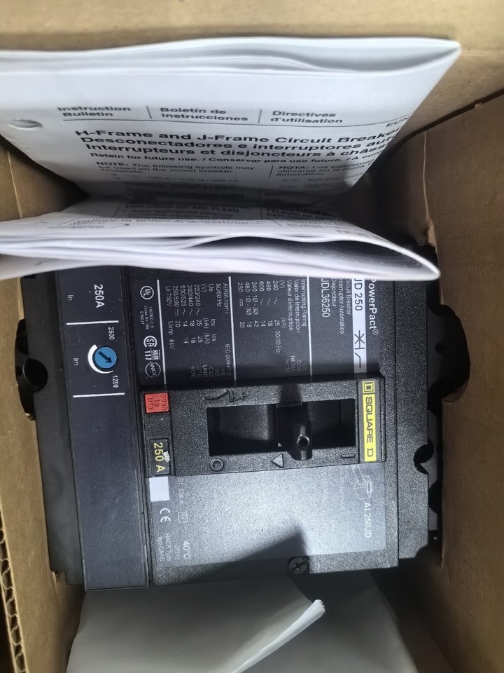 ONE JJ250 AL250JD JJL36250 3P 250A SQUARE D Circuit breaker by DHL | eBay