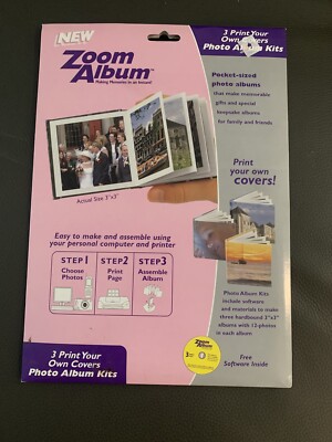 ZOOM PHOTO ALBUM KIT w/CD MAKES 3 HARDBOUND ALBUMS FREE SOFTWARE INSIDE ...