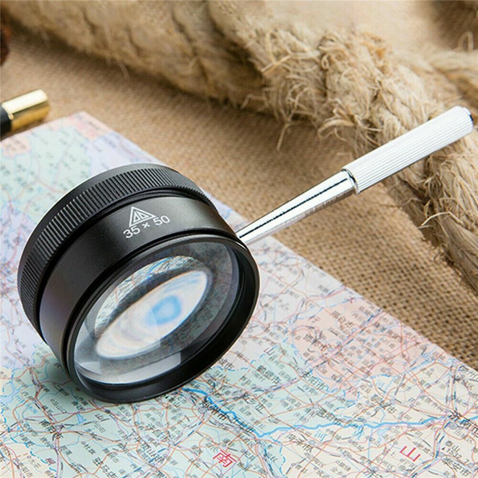 Magnifying Glass Lens 35X High Power Magnifier Non-Slip Handle for ...