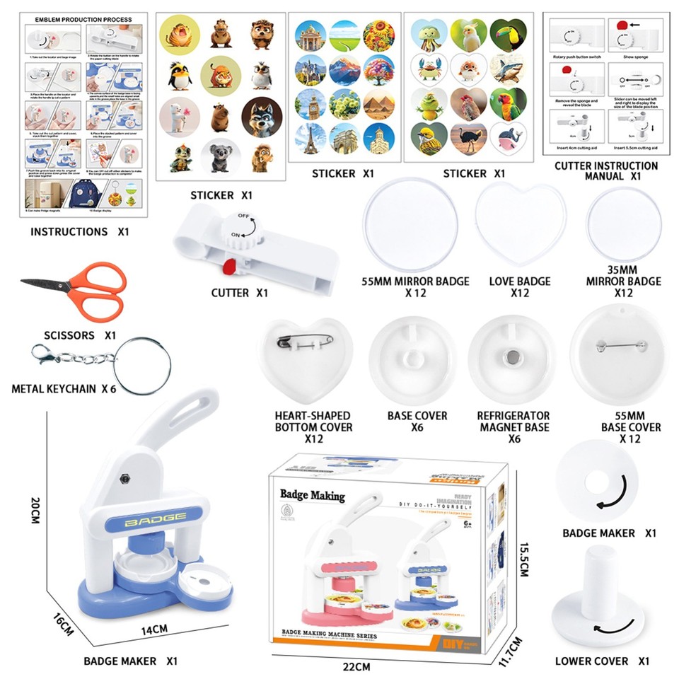 Button Pin Maker Machine for Small Business DIY Crafts Button Press Kit ...
