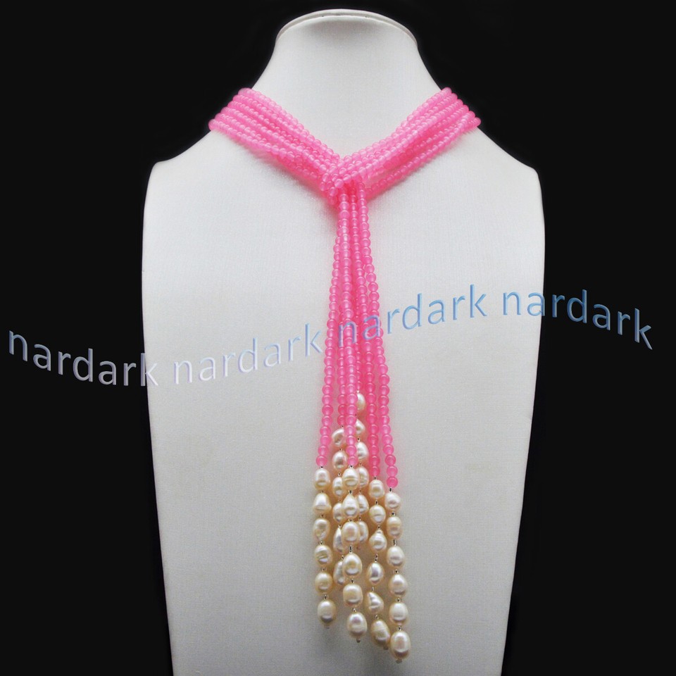 3 Strands Natural 4mm Gemstone Round Beads 7-8mm White Pearl Scarf ...