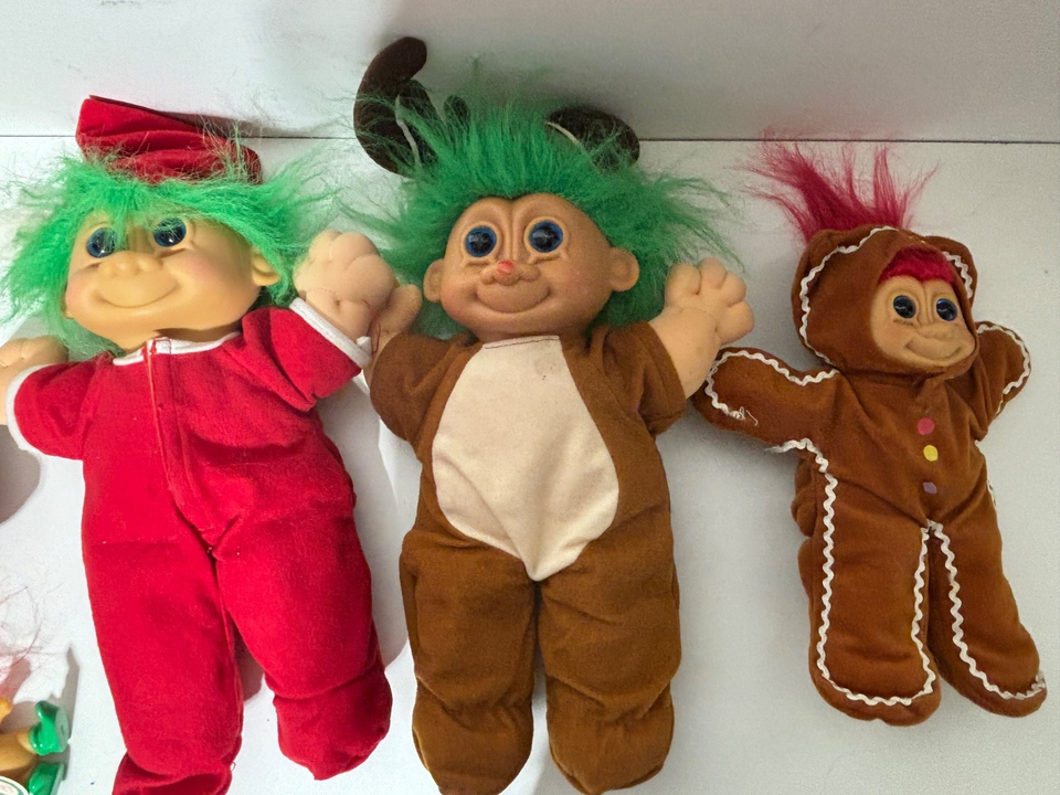Trolls Vintage Russ Christmas Lot Reindeer Santa Gingerbread Elf Soft ...