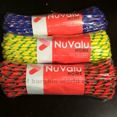 16 yard 3/8" in Rope Multi Purpose Clothesline Camping Cord Braided Tie ...