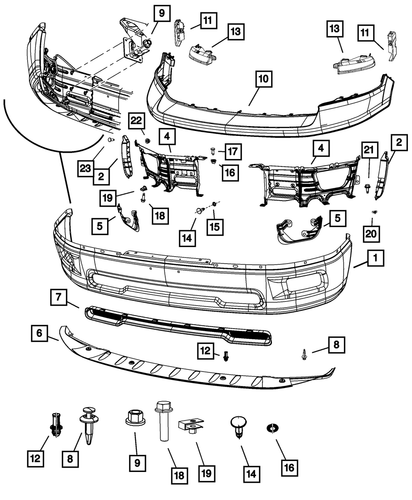 Genuine Mopar Fascia Bracket Left 55277481AD | eBay