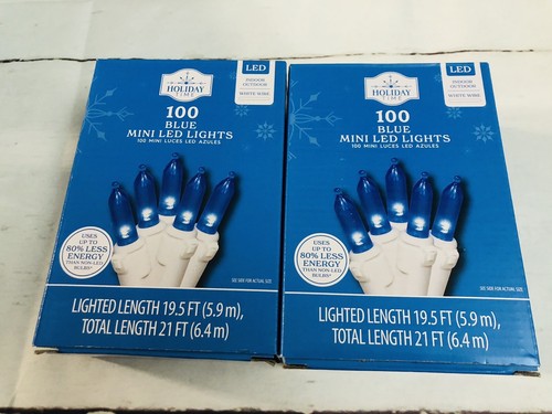 HOLIDAY TIME 100 BLUE MINI LED LIGHTS - NEW 2 Sets | eBay