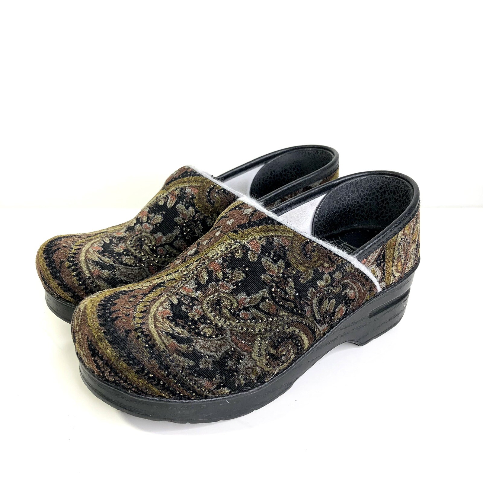 DANSKO Professional Velvet Paisley Tapestry Clogs Slip-on Shoes Size 36 ...