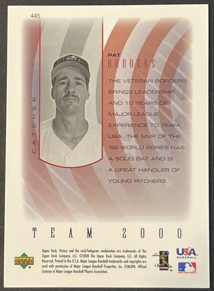 2000 Upper Deck Victory Team USA Pat Borders #445 | eBay