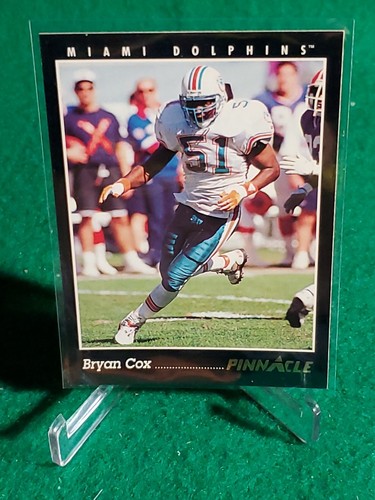 1993 Pinnacle Football #188 Bryan Cox Miami Dolphins Western Illinois ...
