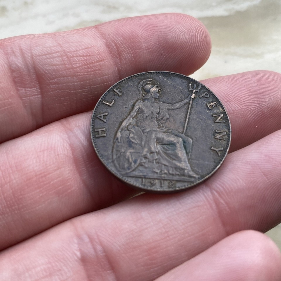 COIN GREAT BRITAIN Half PENNY 1912 Georgivs V DEI GRA BRITT OMN REX FID ...