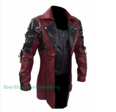 Punk Mens Motor Jacket Biker Coats Outwear Zipper s-5xl Outdoor Leather ...