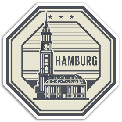 2 x 10cm Hamburg Vinyl Stickers - Germany Travel Sticker Laptop Luggage ...