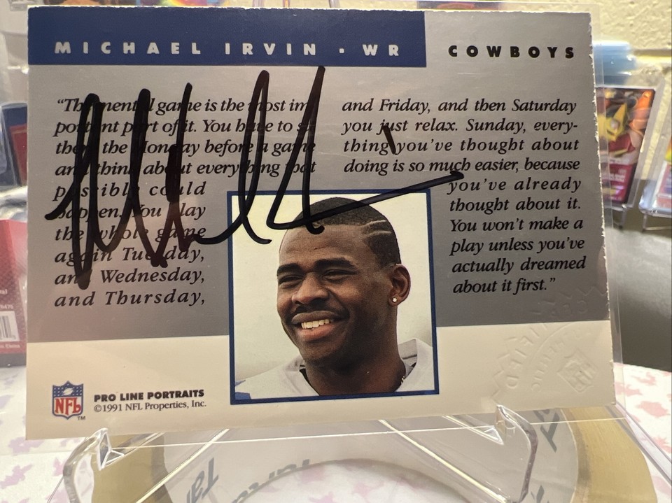 1991 Proline Portraits CERTIFIED Autograph Michael Irvin | eBay