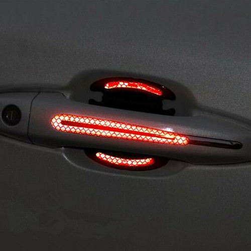 Red Carbon Fiber Safety Reflective Car Handle & Bowl Warning Sticker ...
