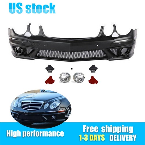 Front Bumper Body Kit W/ Fog Light Fits 2007 2008 2009 Mercedes W211 E ...