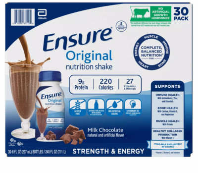 Ensure Original Nutrition Shake, Milk Chocolate, 8 fl. oz, 30-pack | eBay