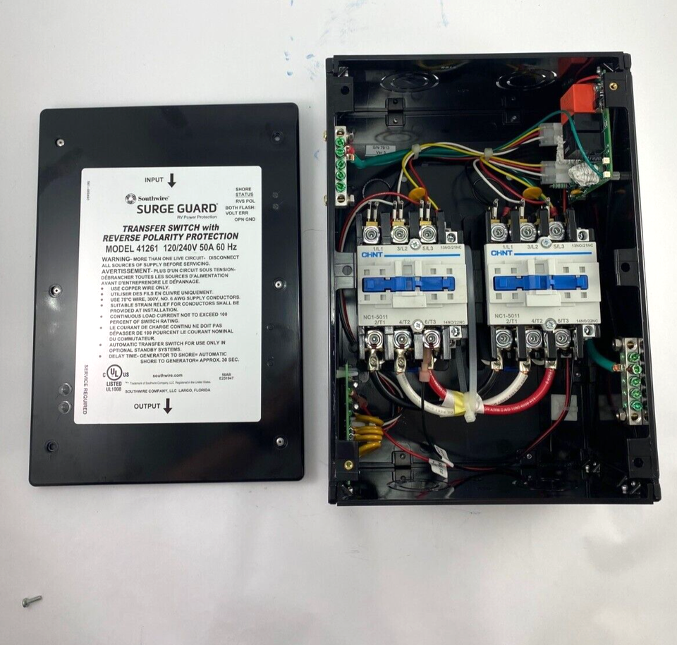 Southwire 41261-011 Surge Guard RV Power Protection Transfer Switch 50 ...