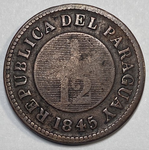 1845 PARAGUAY 🇵🇾 FIRST COIN 1/12 REAL LION COPPER | eBay