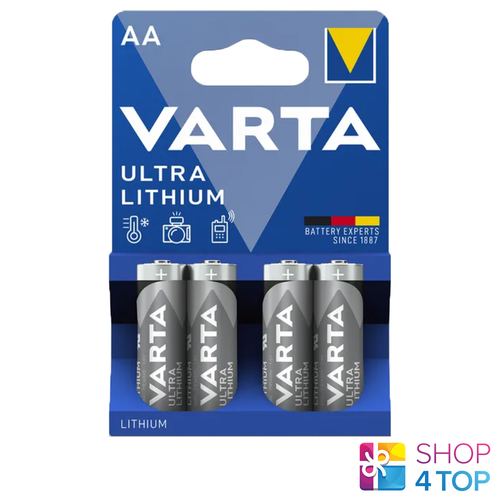 4 VARTA ULTRA LITHIUM BATTERIES AA LR6 6106 FR14505 1.5V BATTERY EXP ...
