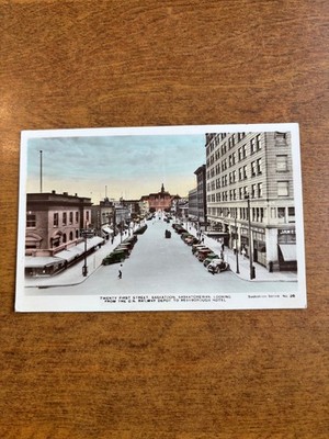 SASKATOON POSTCARD - 21ST STREET FROM C.N. RAILWAY DEPOT TO BESSBOROUGH ...