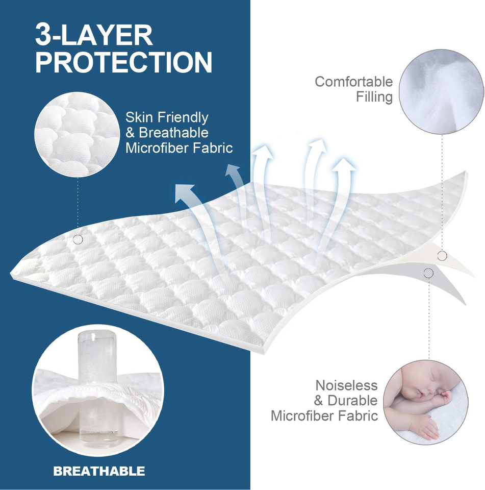 Queen Mattress Pad Thick Quilted Mattress Topper, Air Mattress Cover ...