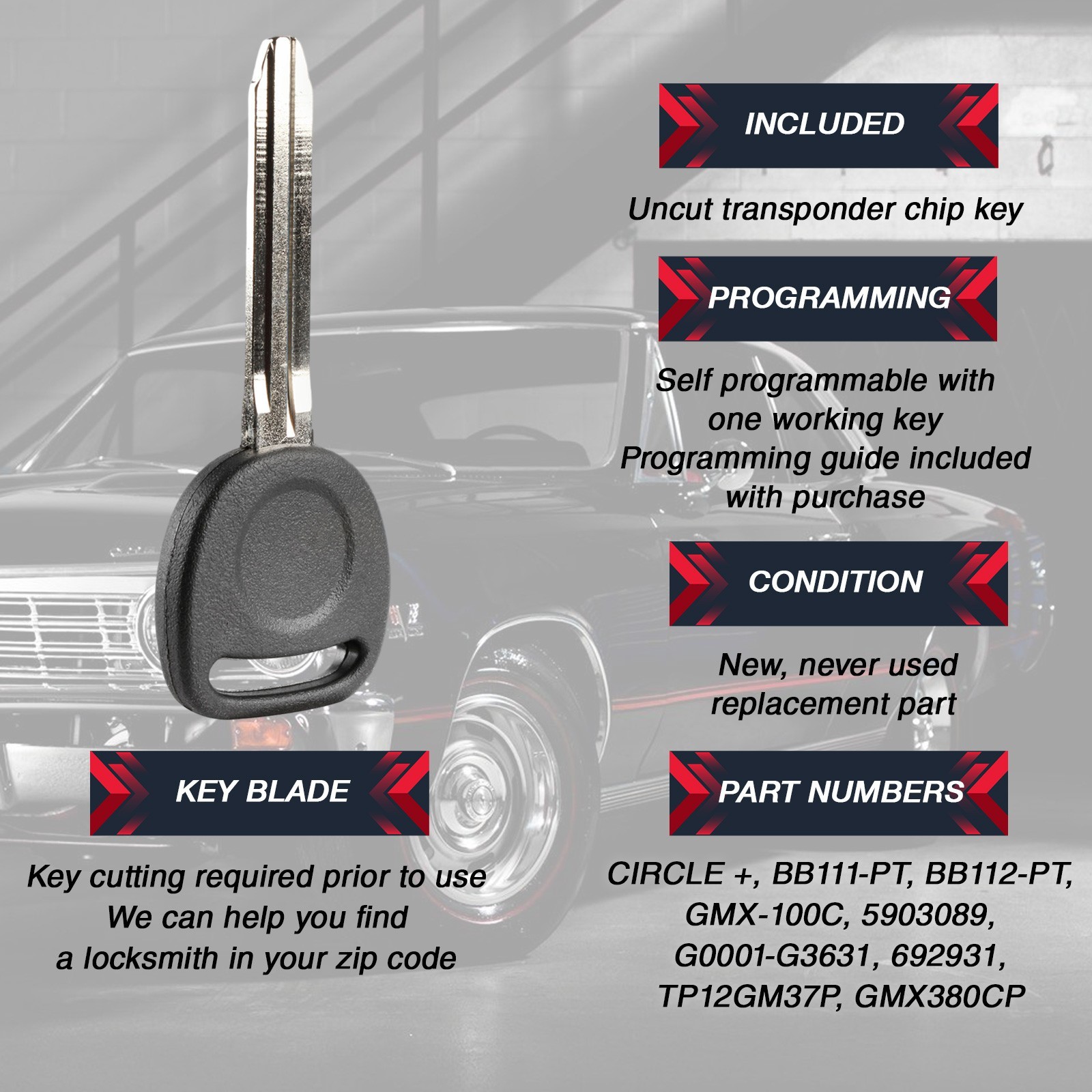 Key Fob Remote Replacement for 2004-2013 GM 22733524 KOBGT04A with B111 ...