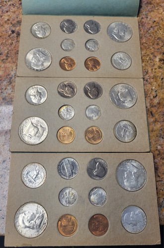 1954 Original Mint Sets P,D,S. 3 Double Sets. No Outer Sleeve. 30 Coins ...