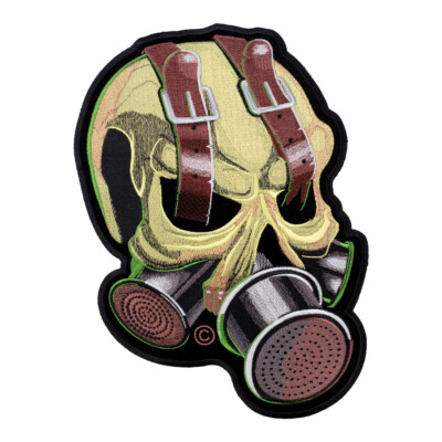 Strap Eyed Green Skull Patch, Gas Mask Skull Patches | eBay