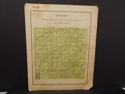Iowa Madison County Map Union Township 1912 Y12#15 | eBay