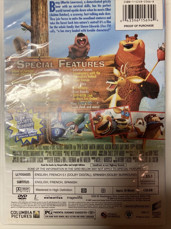 Open Season (DVD, 2007, Widescreen) 43396156944| eBay