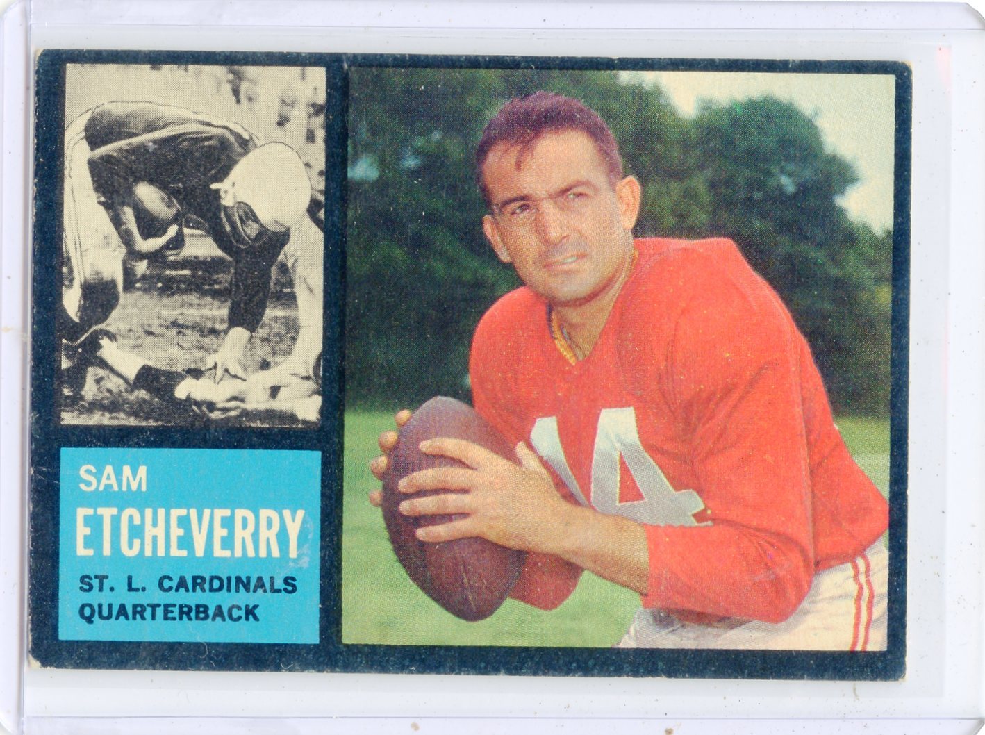 1962 TOPPS FOOTBALL #139 SAM ETCHEVERRY, ST. LOUIS CARDINALS, 042118 | eBay