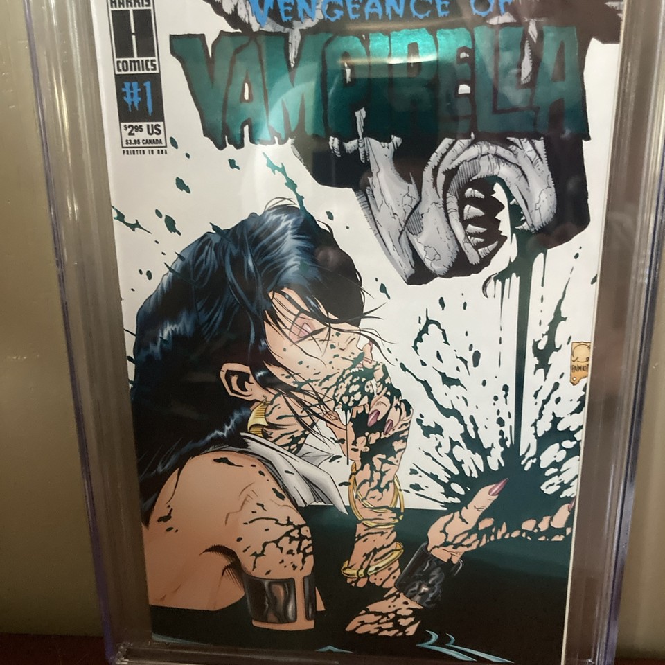 HARRIS COMICS VENGEANCE OF VAMPIRELLA 1994 #1 2nd Print Blue Aqua FOIL ...