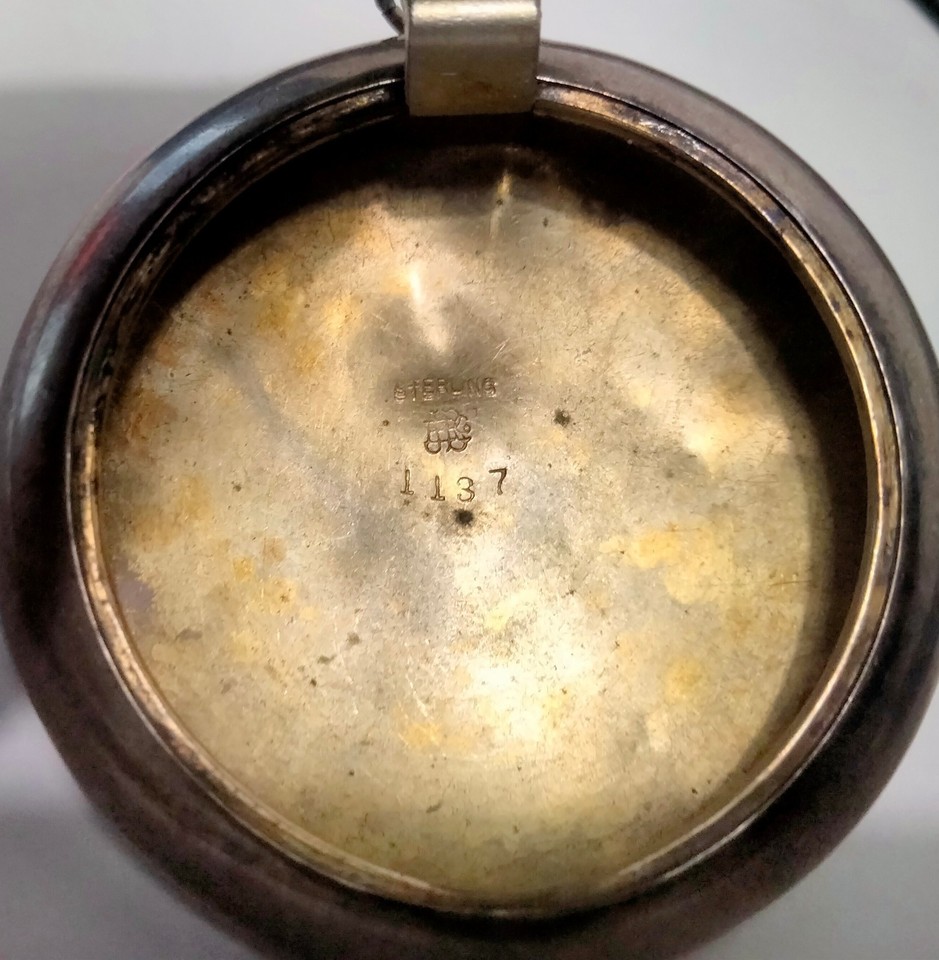 Antique 1900's Sterling Silver Chatelaine Compact Locket Mirror ...