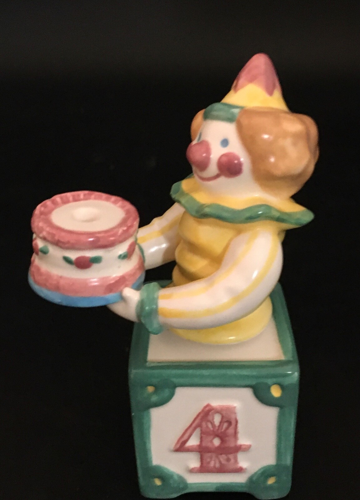 Ceramic Clown & Year to Year Block birthday candle holder for ages 1-4 ...