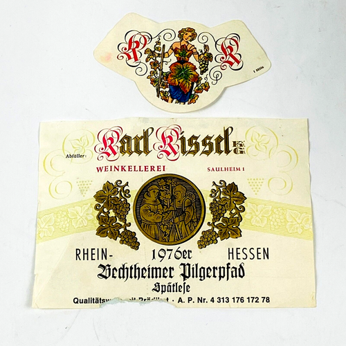 Karl Kissel Wine Bottle Label 2 Piece Rhein Hessen Vintage | eBay