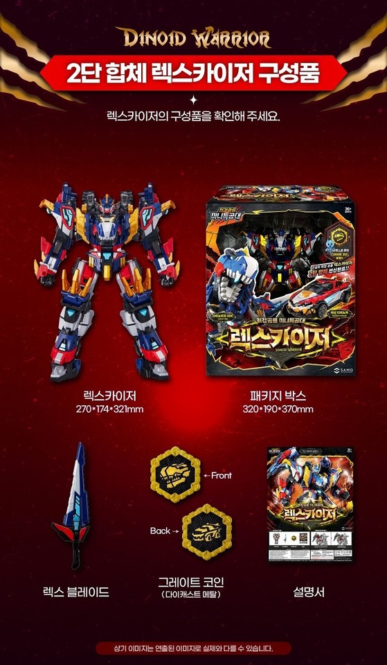 Miniforce Dinoid Warrior REX KAISER Integration Transformer Dino Robot ...