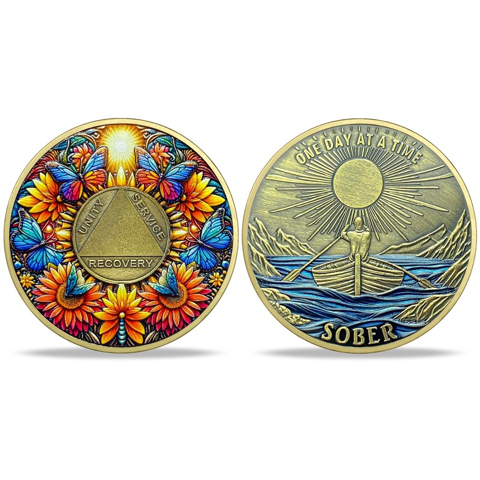 1-40 Year Colorful Sobriety Coin AA Coin Chip Gift for Men Women in ...