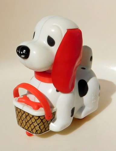 VTG Puppy Dog Wind Up Basket Bone Head Moves Dalmatian Jimson 314 | eBay